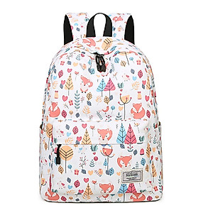 Joymoze Water Resistant Leisure Student Backpack Cute Pattern School Bookbag for Girl Fox
