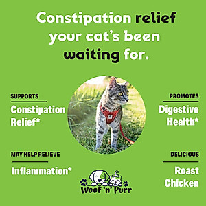 Woof 'n' Purr Constipation Relief for Cats - Cat Constipation Relief - Cat Laxative - Cat Laxative Constipation Relief - Constipation Relief for Cat - Cat Stool Softener - 1 fl oz - (1)