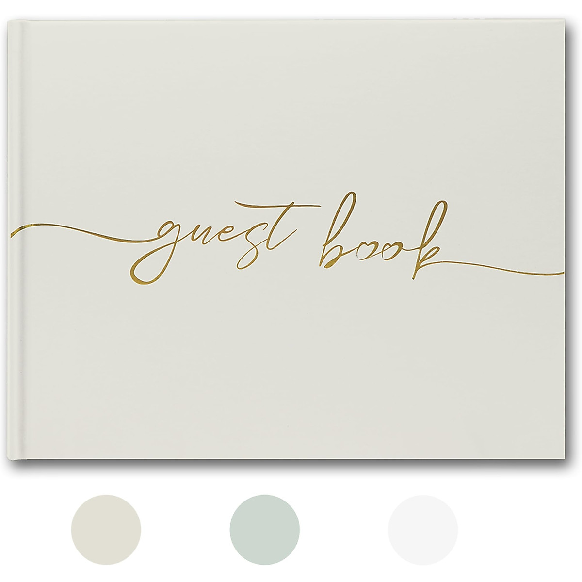 LSSH GmbH Guest Book - Elegant Wedding Guest Book with 100 Blank Pages, Baby Shower, Birthday, Graduation and Special Events -Wedding Sign in, Photos (Beige)