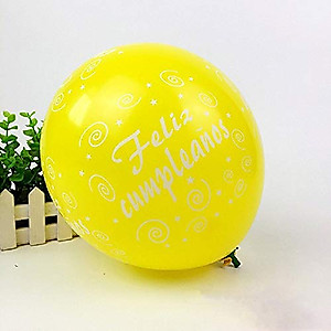 50pcs 12inch Latex Happy Birthday Balloons Party Beautiful Flowers Printed Birthday Balloon Decoration Multicolor (Birthday)