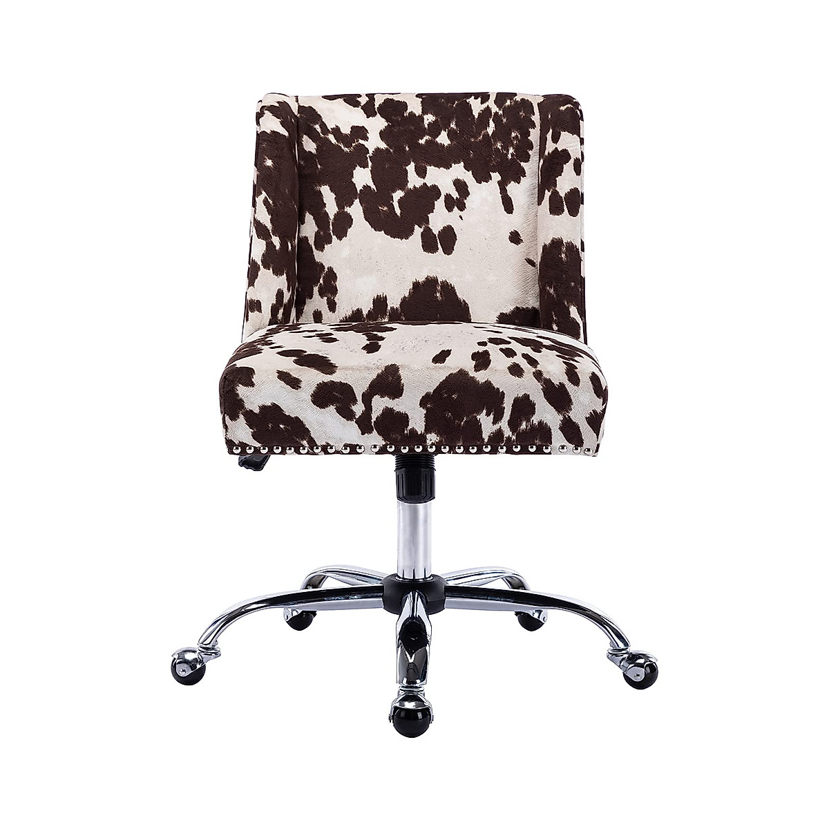 Kmax Home Office Desk Chair, Armless Modern Task Chair for Small Space, Cow