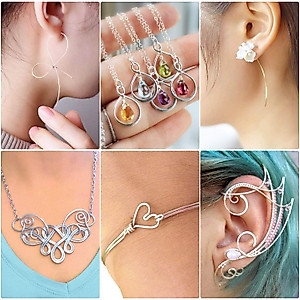 anezus 20 Gauge Jewelry Wire, Craft Wire Tarnish Resistant Copper Beading Wire for Jewelry Making Supplies and Crafting (Silver)