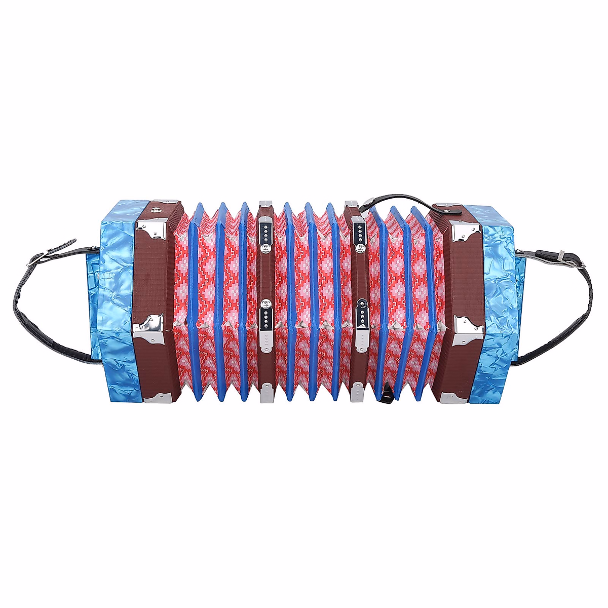 Voluxe Concertina Accordion, Solid Wood Professional Accordion Concertina with a Bag for Adults for Instrument Supplies for Beginners and Students(sky blue) (Voluxegfhpc94ing6438-12)