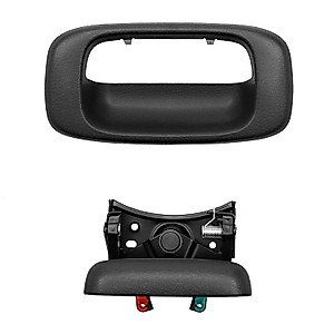 Tailgate Handle Latch and Bezel Trim with Rod Clips | for 1999-2007 Chevy Silverado GMC Sierra 1500 2500 3500 | Replaces# 15997911, 15228539, 15228541, 15228540