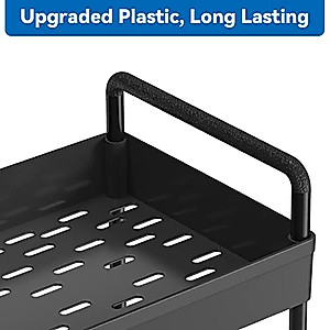 2 Pack 4 Tier Slim Storage Cart, Bathroom Organizer Laundry Room Organization Mobile Shelving Unit Slide Out Utility Rolling Rack with Wheels for Kitchen Garage Office Small Apartment Narrow Space