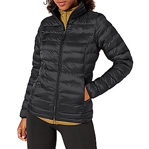 Amazon Essentials Women's Lightweight Long-Sleeve Water-Resistant Packable Puffer Jacket (Available in Plus Size), Black, Small