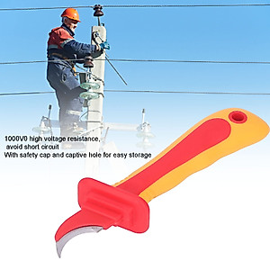 LiebeWH Electrician Insulated Knife IEC60900 Sickle Type Dismantling Knife High Voltage Resistance Antimagnetic Tool Cutter