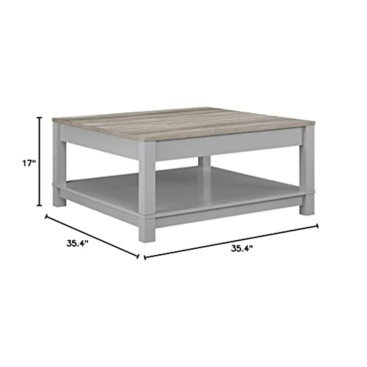 Ameriwood Home Carver Coffee Table, Gray