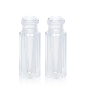 ALWSCI 9mm Screw Top Vials with 0.3 mL Fused Inserts, Polypropylene,ND9 9-425 Screw Thread Caps with Septa, White PTFE/Red Silicone Septa