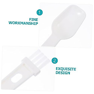 HONMEET 12pcs Grinder Cleaning Brush Milk Powder Spoon Coffee Beans Espresso Cleaning Spoon Brush Coffee Measuring Tea Measuring Spoon Espresso Machine Cleaning Brush Tea Spoon White Pp