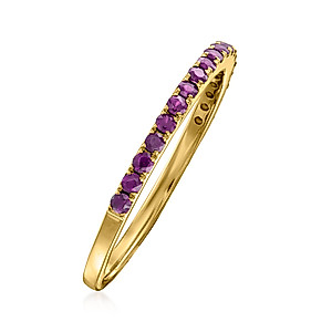 RS Pure by Ross-Simons 0.20 ct. t.w. Amethyst Ring in 14kt Yellow Gold. Size 8