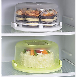 XZJMY 1Pack 9Inch X 4-1/4Inch Cake Carrier,Cake Container,Cake Carrier with Lid and Handle,7-Hole Cupcake Holder Pie Carriers for Cake Transport Container