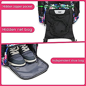 AI EN JIU Softball Equipment Bag for Youth Girls Adult, Lightweight Baseball Backpack with Shoe Compartment, Fence Hook for TBall Bat, Helmet(PinkCamouflage)