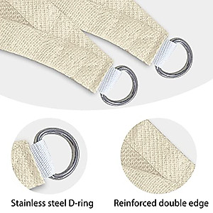 Dafoecheer Sun Shade Sail 12' x 16'Rectangle UV Block Canopy for Patio Garden Backyard Lawn and Outdoor Activities, Cream