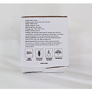 Chihee Grease Container Stainless Steel Bacon Grease Saver with Fine Mesh Strainer 2L / 67.6 fl oz Oil Container Grease Can with Dust-proof Lid Non-slip Tray for Kitchen Storing Frying Cooking Grease