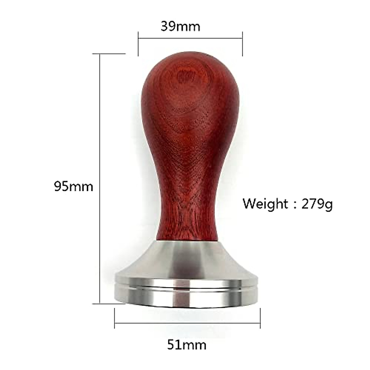 Boicafe Coffee Tamper 51mm, Espresso Hand Tamper 51mm,304 Stainless Steel Espresso Coffee Tamper 51mm with Mat
