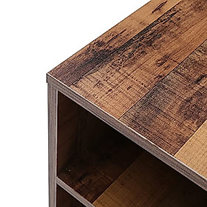 WOXYX Stand for TVs up to 65-Inch Flat Screen, Mid-Century Modern Entertainment Center with 8 Open Shelves, Brown