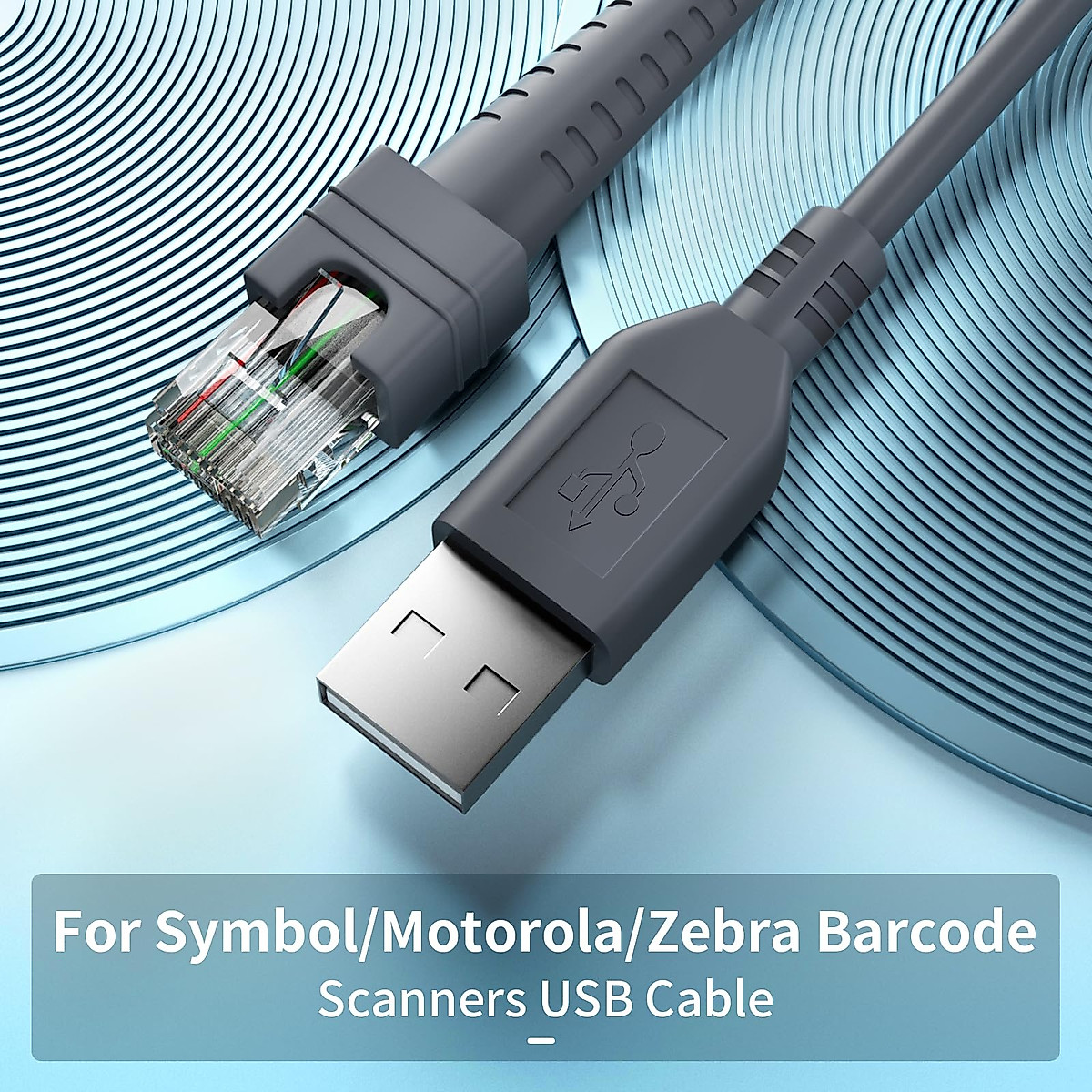 (2PCS) 9.84ft Coiled Scanner Charger Cable for Symbol/Zebra/Motorola DS9208 USB Cable CBA-U01-S07ZAR LS2208 LS4278 LS3578 DS2208 DS6878 DS9808 DS8108 DS8178 DS9308 DS9908 STB4278 LI4278 USB Cable Cord