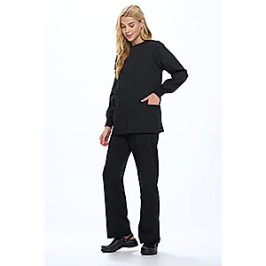 Natural Uniforms Warm Up Scrub Jacket-Black-Medium