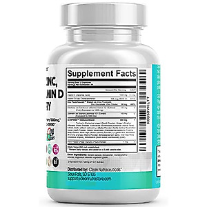 Quercetin 1000mg Zinc 50mg Vitamin C 1000mg Vitamin D 5000 IU Bromelain Elderberry - Lung Immune Defense Support Supplement Adults with Artemisinin, Sea Moss, Echinacea, Garlic Immunity Allergy Relief