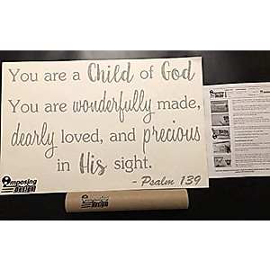 You are a Child of God You are Wonderfully Made 23 x 15 Vinyl Wall Quote Decal Sticker Church Religious Calligraphy Corinthians Nursery Art Decor Motivational Inspirational Decorative Lettering