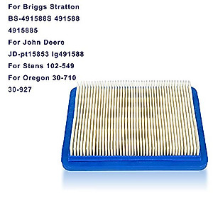 HEYZLASS 2 Pack Air Filter + Pre Filter, Compatible with Briggs Stratton 491588s 491588 399959, Replace Lawn Mower Flat OEM Air Cleaner Cartridge