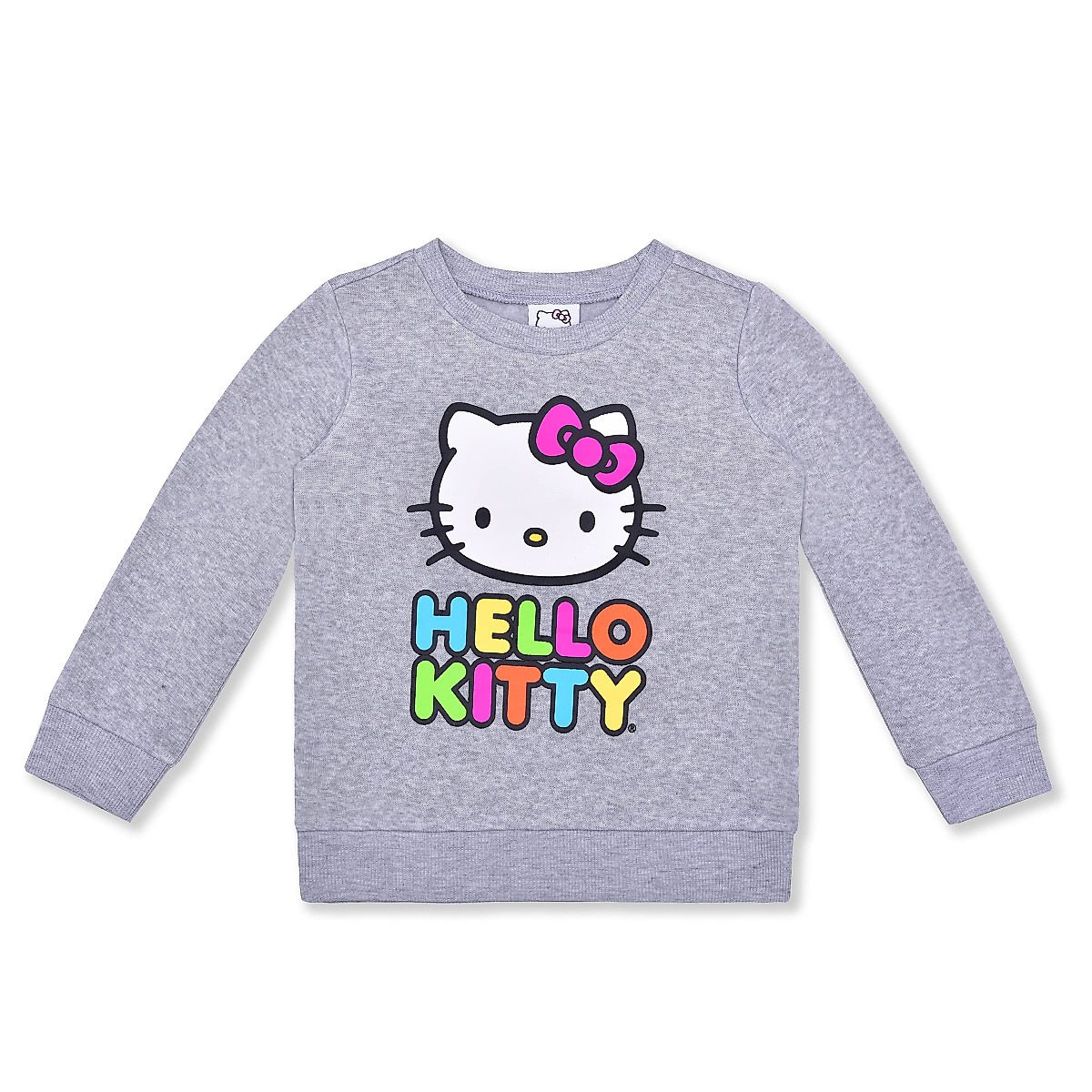 Hello Kitty Plush Girl 2 Piece Sweater Top and Jogger Set Pink/Grey