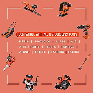 3.6Ah Ni-Mh Replacement Battery HPB18 Compatible with Black and Decker 18V HPB18 FS18FL FSB18 A1718 FEB180S A18 A18E 244760-00 A18NH FS18FL FS180BX FS18BX Firestorm Power Tools