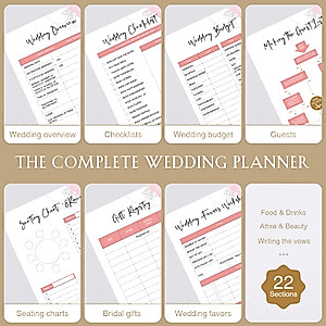 AW BRIDAL Wedding Planner Book and Organizer for The Bride To Be Gifts Future Mrs Gifts Engagement Gifts For Women∣Leather Hardcover Wedding Planning Book Budget Planner Binder with Pen and Gift Box