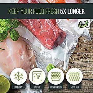 Keep Fresh Bags Vacuum Sealer Rolls, 3.5mil Thick Food Storage Bags, Vacuum Seal Bags for Meat, Fish, Meal Prep, and More (15" x 50')