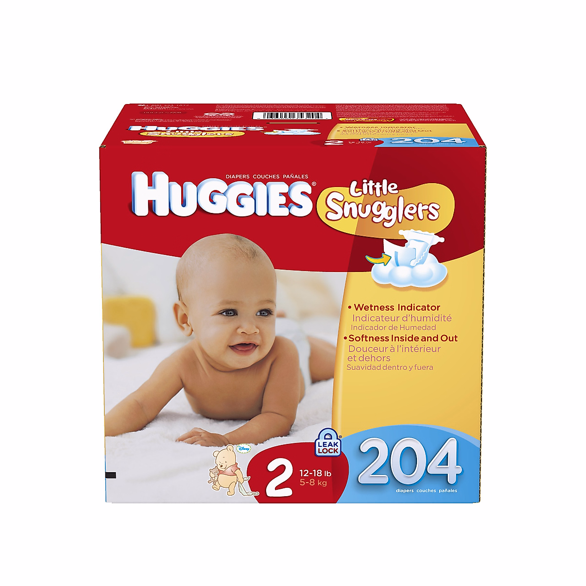 Huggies Little Snugglers Diapers Economy Plus, Size 2, 204 Count