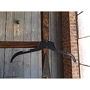 NAHANCO 25500BHMG Plastic Shirt/Dress Hanger with Black Swivel Hook and Molded Non-Slip Shoulders, Heavy Weight, 17", Black (Pack of 100)