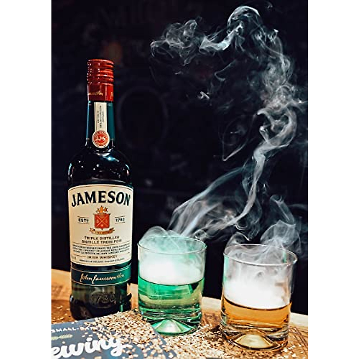 TheFitBartenderCo Metal Cocktail Smoker Kit with Torch- Includes four flavored woodchips, whiskey smoker, Gift for men, dad, husband, boyfriend, bourbon, infuse drink, meat & cheese