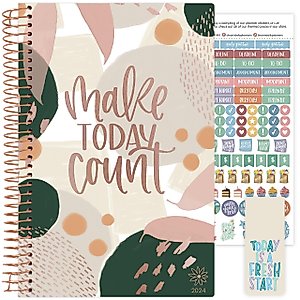 bloom daily planners 2024 Calendar Year Day Planner (January 2024 - December 2024) - 5.5” x 8.25” - Weekly/Monthly Agenda Organizer Book with Stickers & Bookmark - Make Today Count