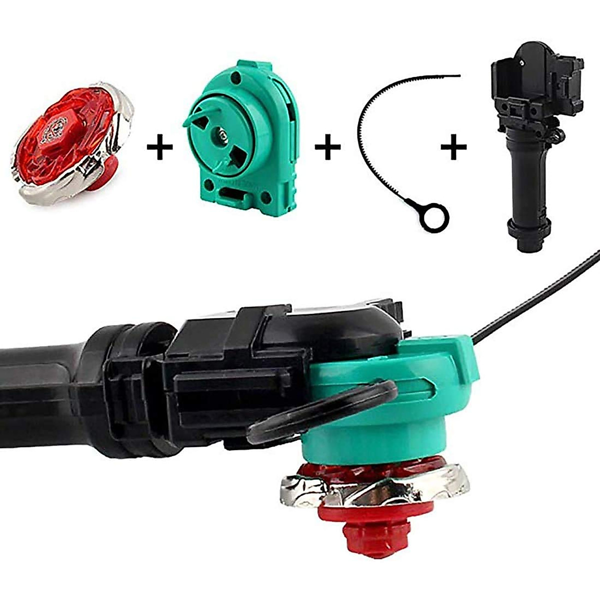 Bey Metal Fusion Blades Burst Turbo Evolution Battling Tops Master Starter Set Storm Pegasus/Flame Libra/Earth Eagle/ Lightning L-Drago with 4D Spinning Launcher Grip,Burst Gyro Toy Set Gift for Boys