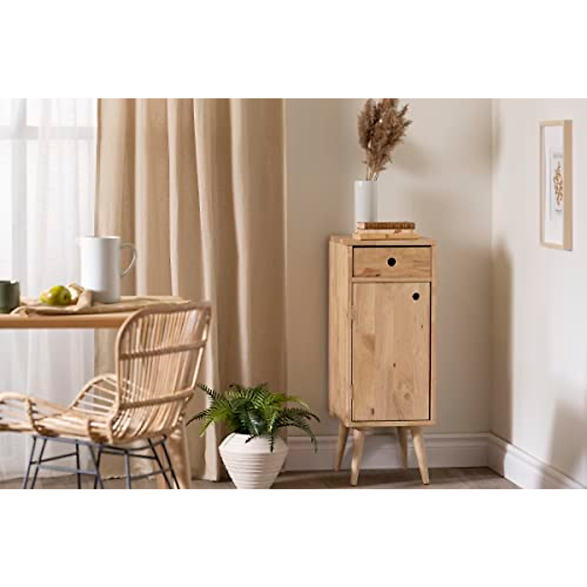 South Shore Kodali Solid Storage Unit, Narrow, Natural Wood