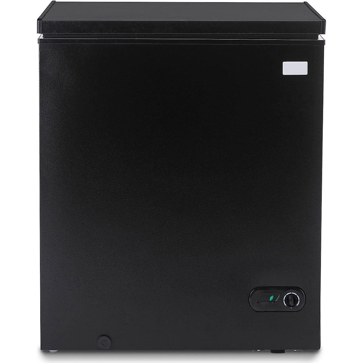 Muhub 5.0 Cu.Ft Chest Freezer,Deep Freezer with Removable Basket,Compact Freezer with Top Open Door, Adjustable Temperature, Low noise，Suitable for Kitchen Dorm Garage and Shed，Black