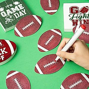100pcs Glitter Football Cutouts Sports Ball Bulletin Board Football Shape Paper Cuts Party Decorations for Sports Theme Party Baby Shower Birthday Classroom Game Day Wall Decor Supplies