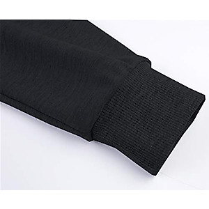 LYXIOF Womens Off Shoulder Sweatshirt Slouchy Long Sleeve Shirts Pullover Tops Black L