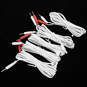 Sonew 10pcs TENS Wire Cable, 2.35mm 1.8m 2?in?1 Pin Type Electrode Lead Wires Cable for TENS Unit Physiotherapy Machine