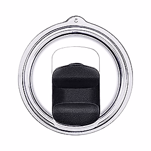 Compatible with YETI Rambler, Ozark Trail, Old Style Rtic, and More - Magnetic Slider Switch Spill Proof Tumbler Cover (Black 30oz 1Pc)