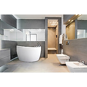 Empava 48 Inch Acrylic Luxury Freestanding Bathtub Hot Whirlpool Soaking SPA Air Massage Tub with Faucet and Knobs and Shower Head