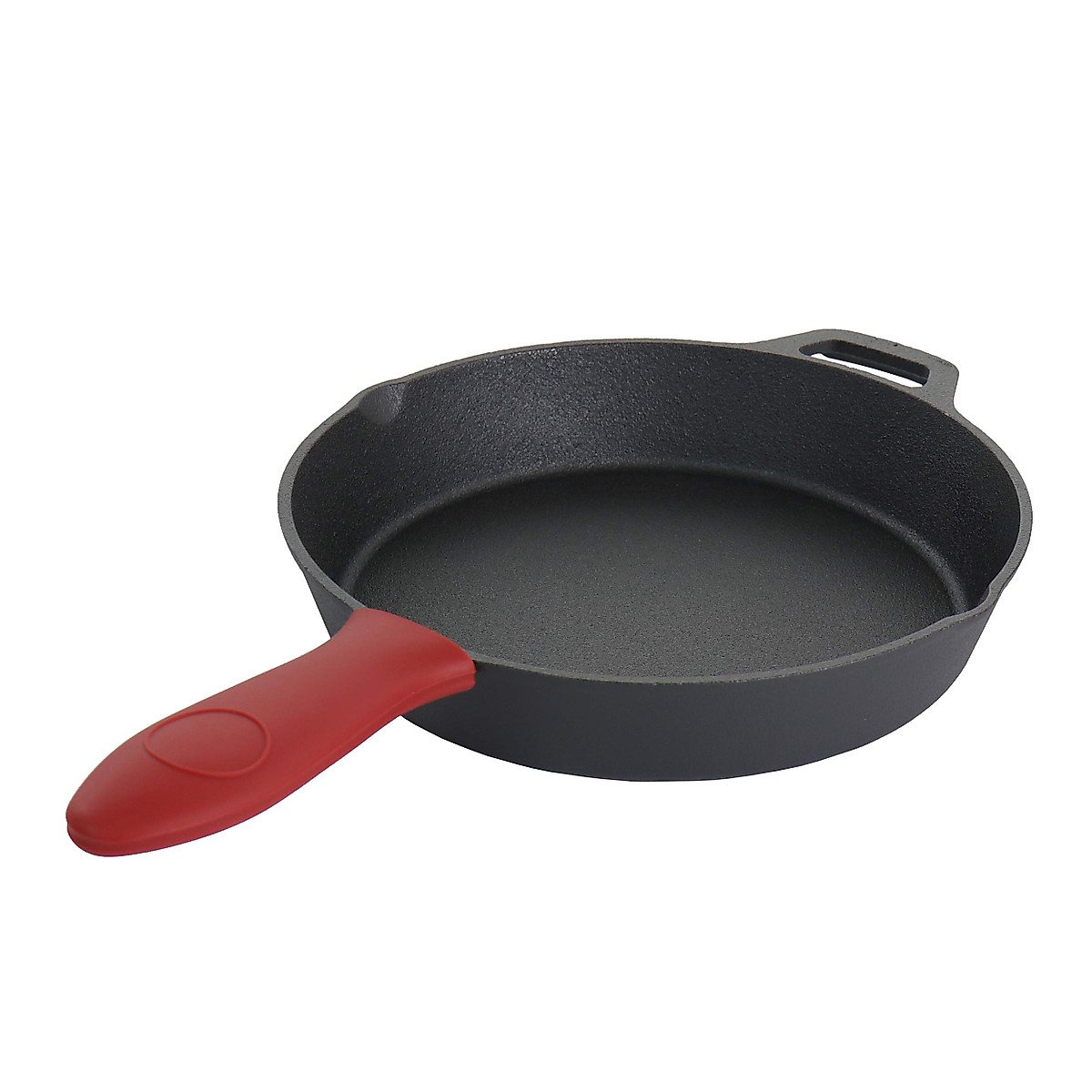 MegaChef Skillet, Pan, and Griddle Pre-Seasoned Cast Iron Cookware Set, 6 Piece, Black, Red