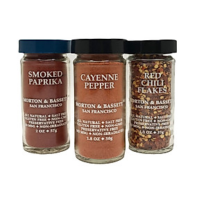 Morton & Bassett, Paprika Smoked, Cayenne Pepper, Red Chili Flakes Bundle