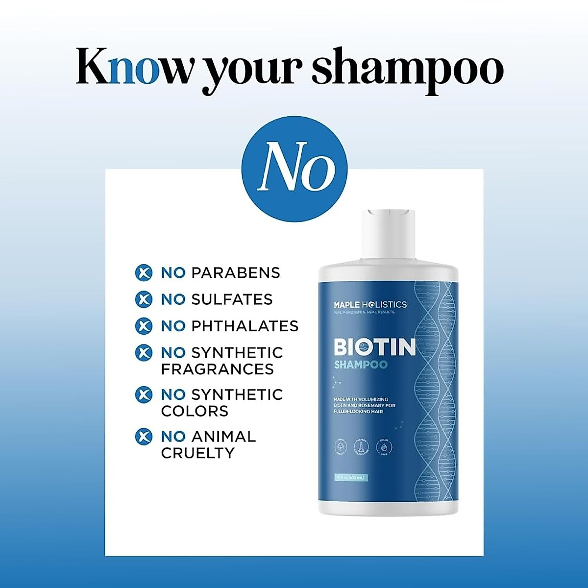 Volumizing Biotin Shampoo for Thinning Hair - Thin Hair Shampoo with Rosemary Argan and Essential Oils for Hair Care - Vegan Sulfate Free Shampoo for Damaged Dry Hair Paraben and Cruelty Free