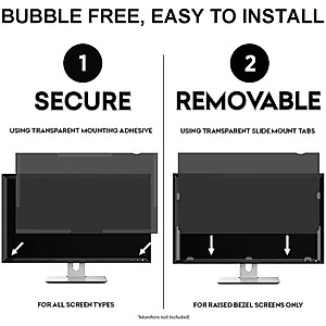Nusign+ Computer Privacy Screen Filter 27 inches for Widescreen Monitor – Date Protection Desktop Security Anti-Glare, Anti-Scratch, Blocks 96% UV–16:9 Aspect Ratio, Inch (Diagonal) - 16:9 Ratio