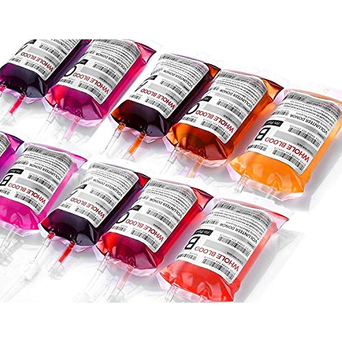 WYNK Blood Bags for Drinks, 10 IV Bags for Halloween Party Decoration, Reusable Drink Pouch for Live Blood of Theme Parties, Masquerade,Vampire,Zombie,Nurse Graduation Party Props