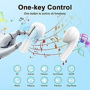 Wireless Earbud, Bluetooth 5.2 Headphones 2022 Bluetooth Earbud with HD Mic, Wireless Earphones in Ear Ear buds with USB-C Charging Case, IP7 Waterproof Deep Bass, Dual LED, 40H Mini Headset for Sport