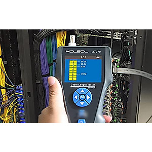 Network Cable Tester, AT278 TDR Multi-Functional LCD Wire Tracker for RJ45, RJ11, BNC, Metal Cable,PING/POE NF-8601S for Length Testing