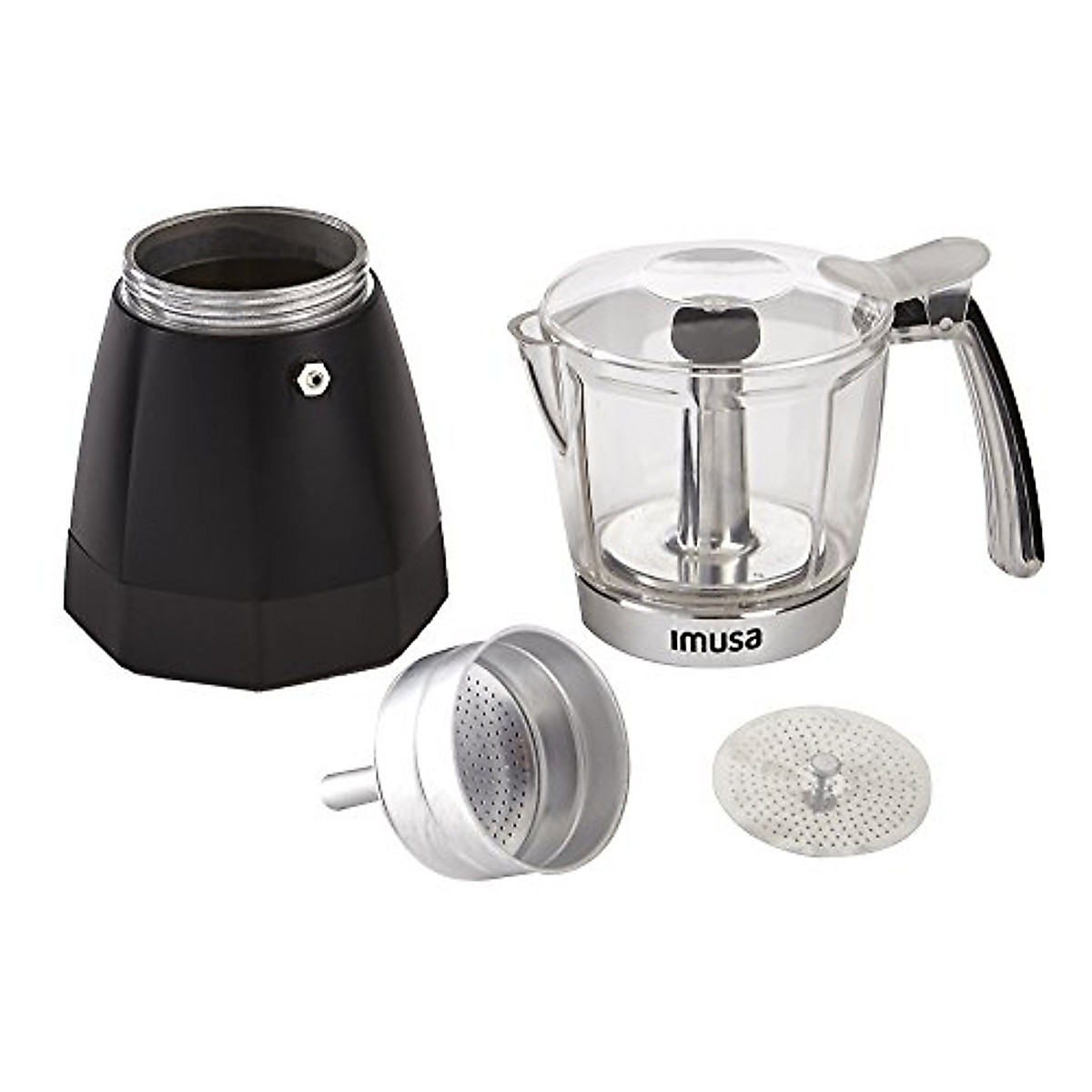 Imusa Black Espresso Maker, 3-6-Cup